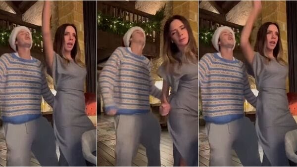 Victoria Beckham and son Cruz recreate Risky Business dance as family ...